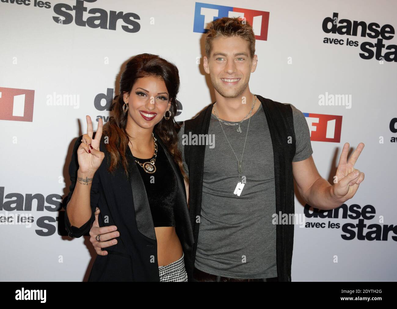 Tal and Yann-Alrick Mortreuil-Henry attending the 'Danse Avec Les Stars ...
