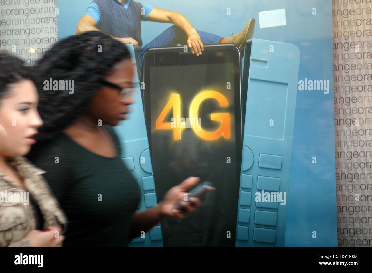 Illustration of 4G LTE advertisment in Paris, France on September 11 ...