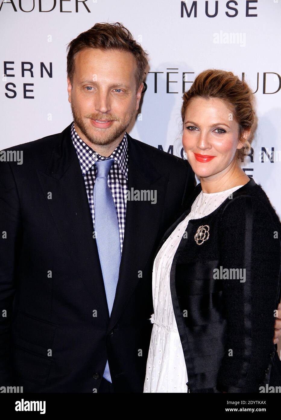 Ariel Foxman and Drew Barrymore attend the Estee Lauder celebration to ...