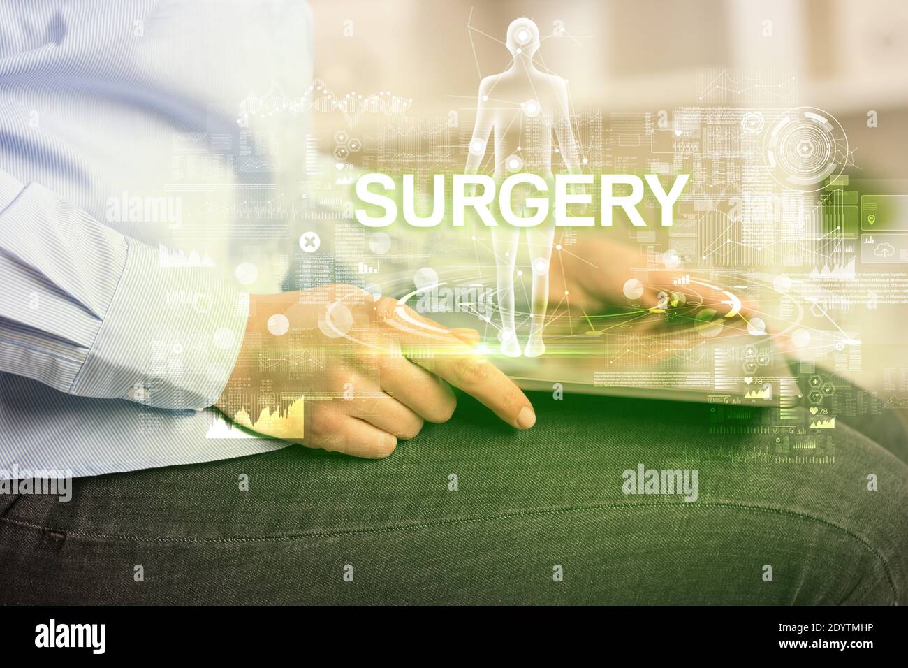 Electronic medical record with SURGERY inscription, Medical technology ...