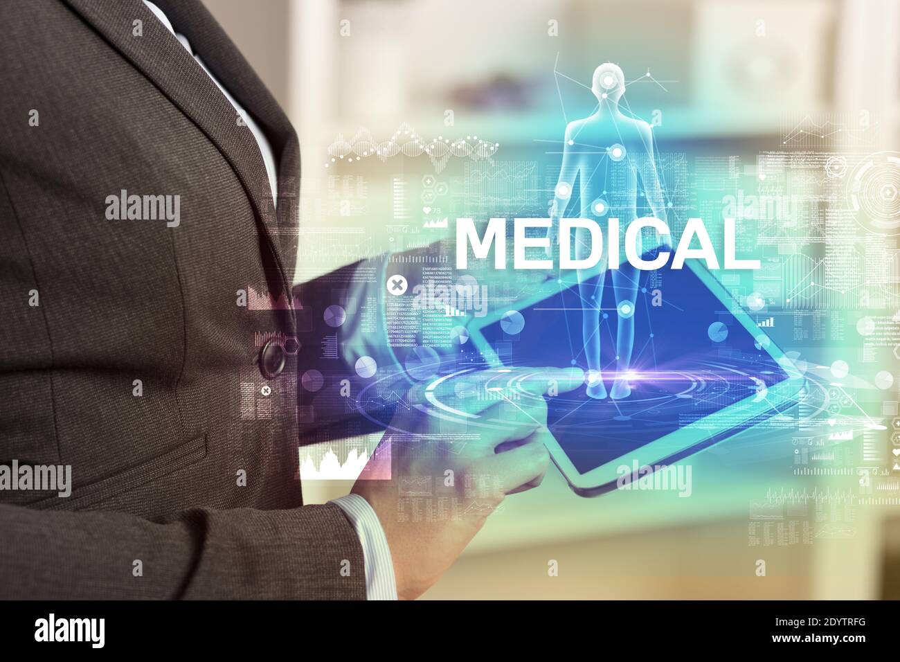 Electronic medical record with MEDICAL inscription, Medical technology ...