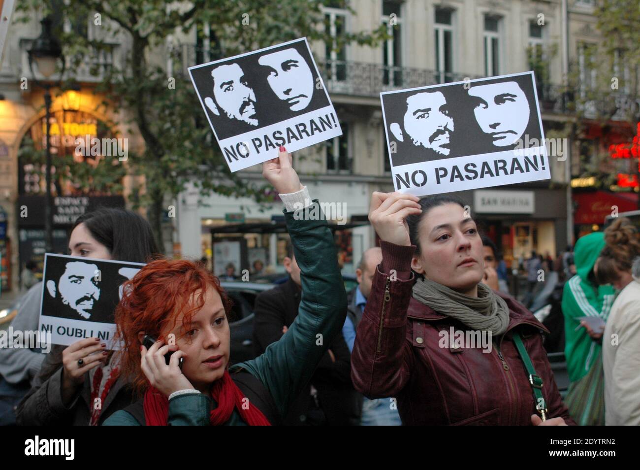 Activists of the Antifa Movement demonstrate Place Saint-Michel in ...