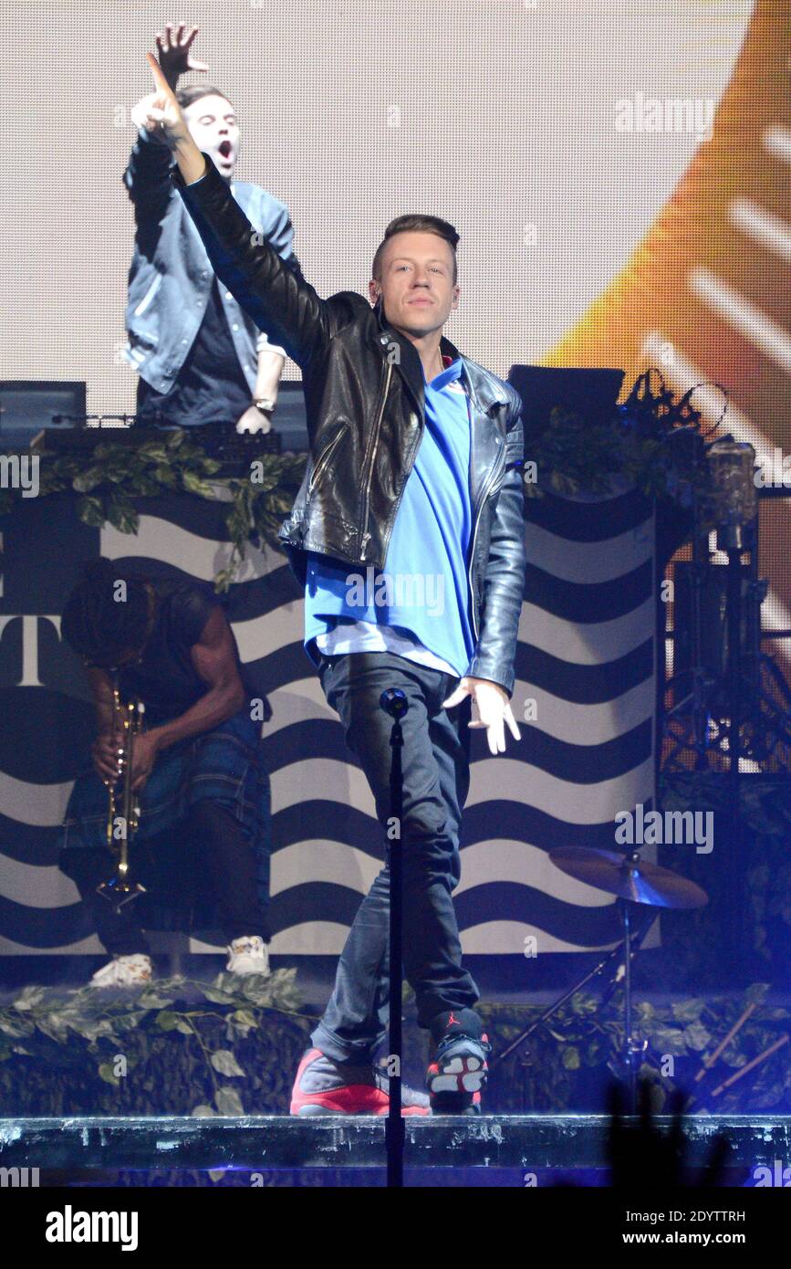 Rapper Macklemore performs live at the Zenith concert hall in Paris ...
