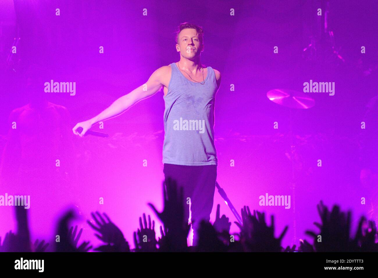 Rapper Macklemore performs live at the Zenith concert hall in Paris ...
