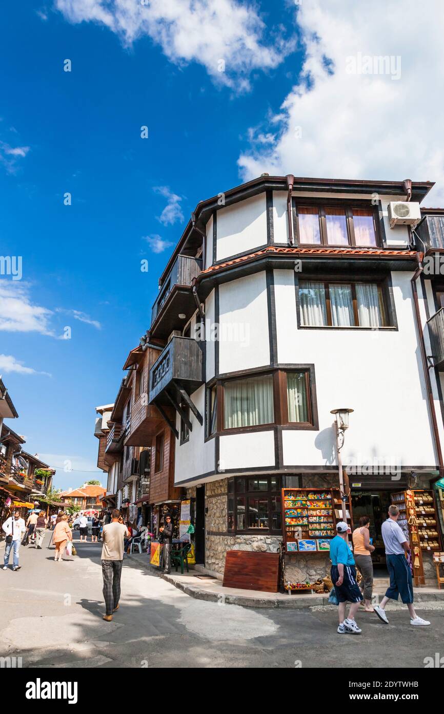 Downtown and street of Nessebar island, Ancient City of Nessebar ...