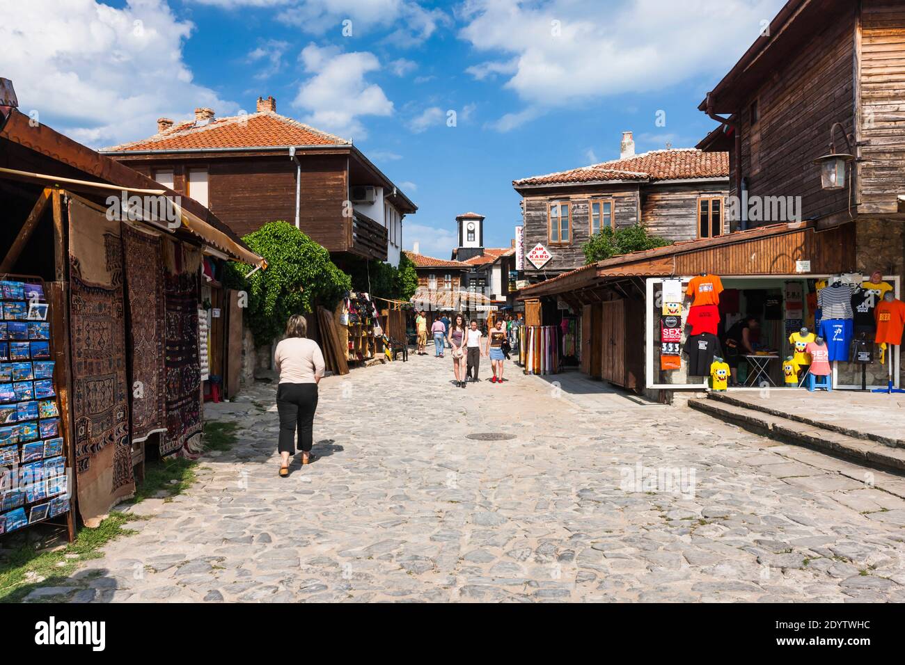 Downtown and street of Nessebar island, Ancient City of Nessebar ...