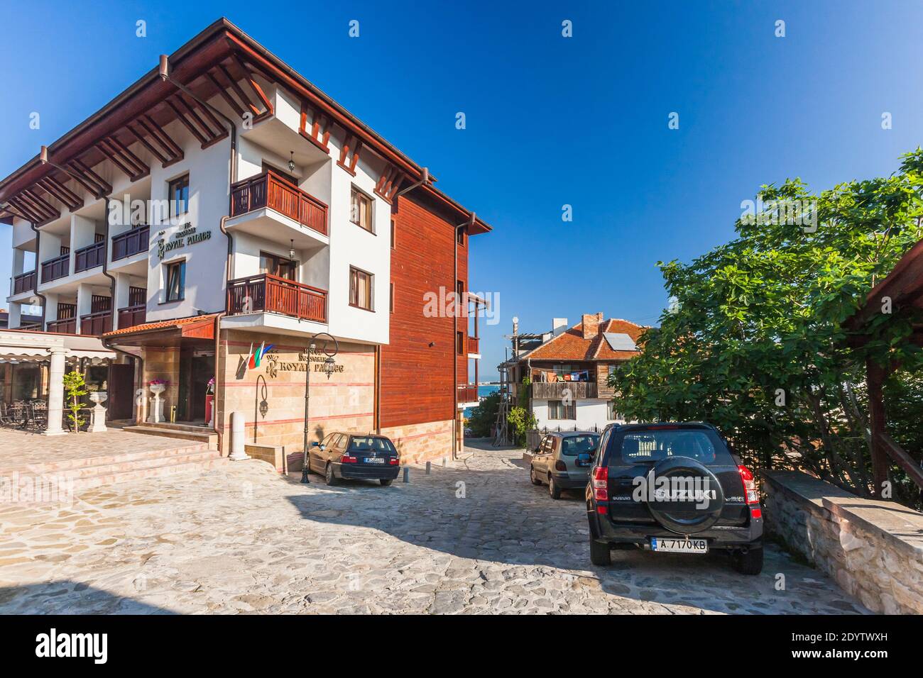 Downtown and street of Nessebar island, Ancient City of Nessebar ...
