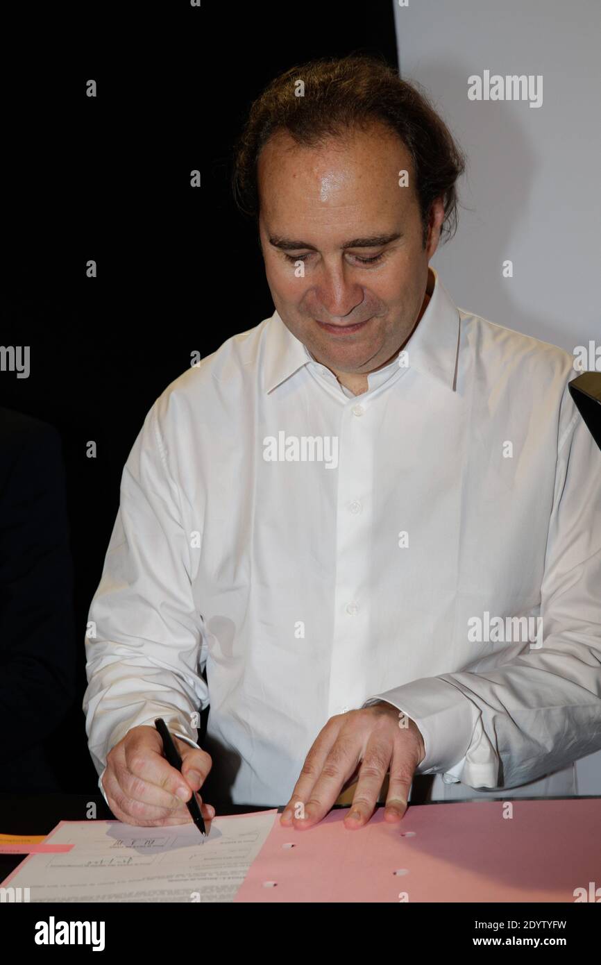 Xavier Niel attending the press conference at the Mairie de Paris to ...