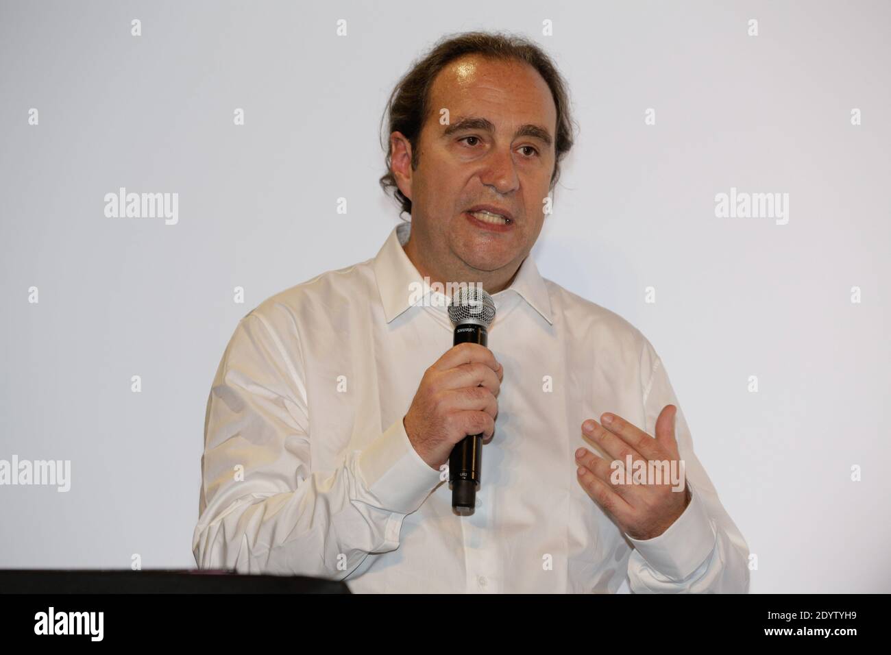 Xavier Niel attending the press conference at the Mairie de Paris to ...