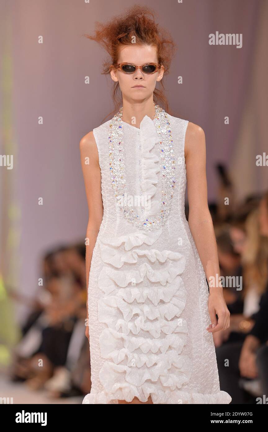 A model displays a creation by designer Marco Zanini for Rochas fashion ...