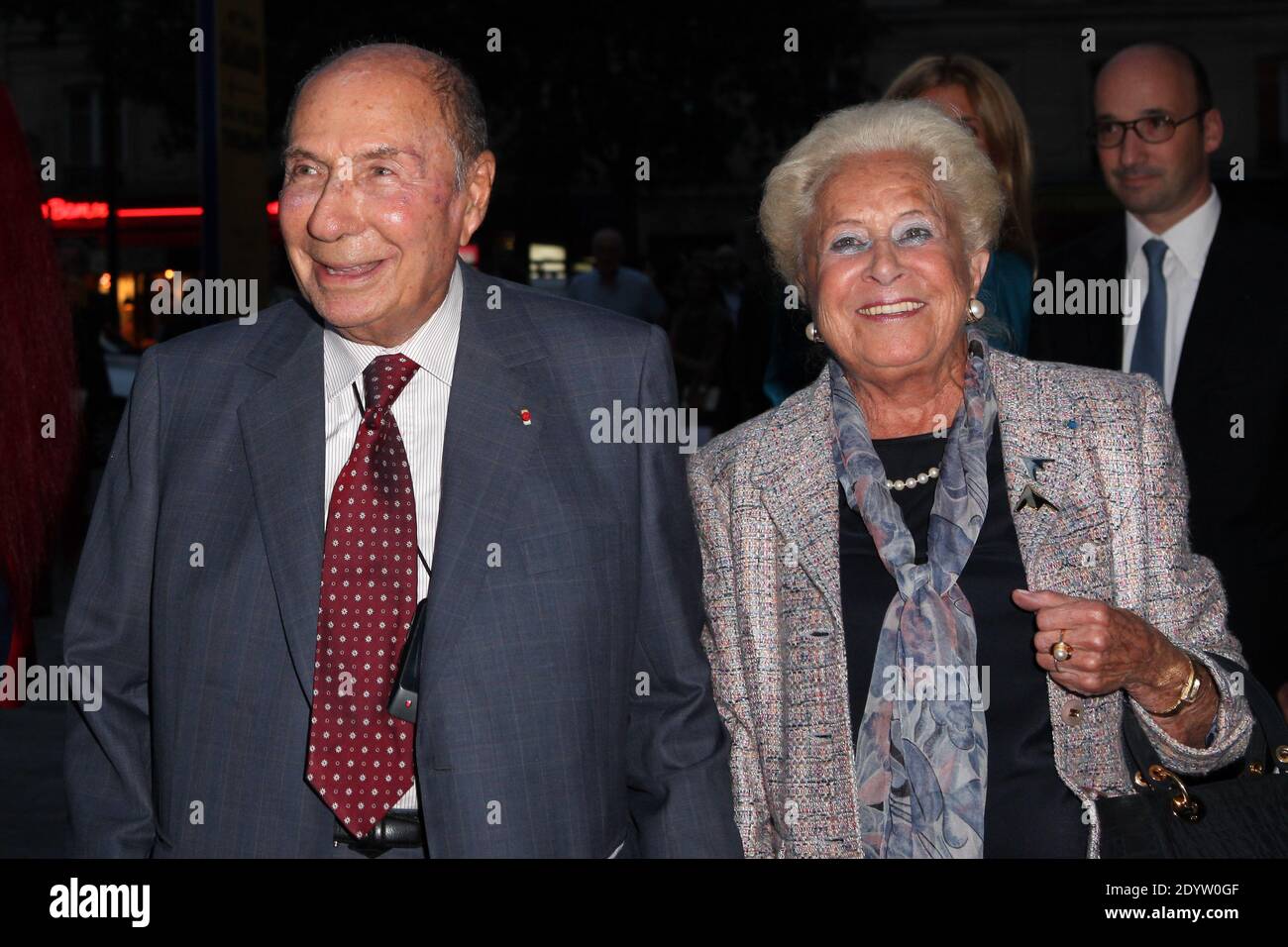 Serge Dassault and his wife arriving at the IFRAD charity Gala dinner ...