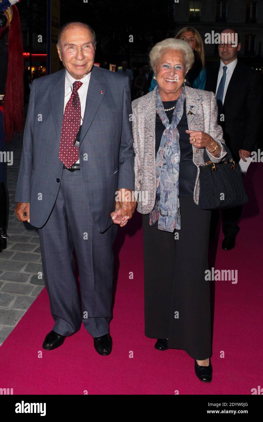 Serge Dassault and his wife arriving at the IFRAD charity Gala dinner ...