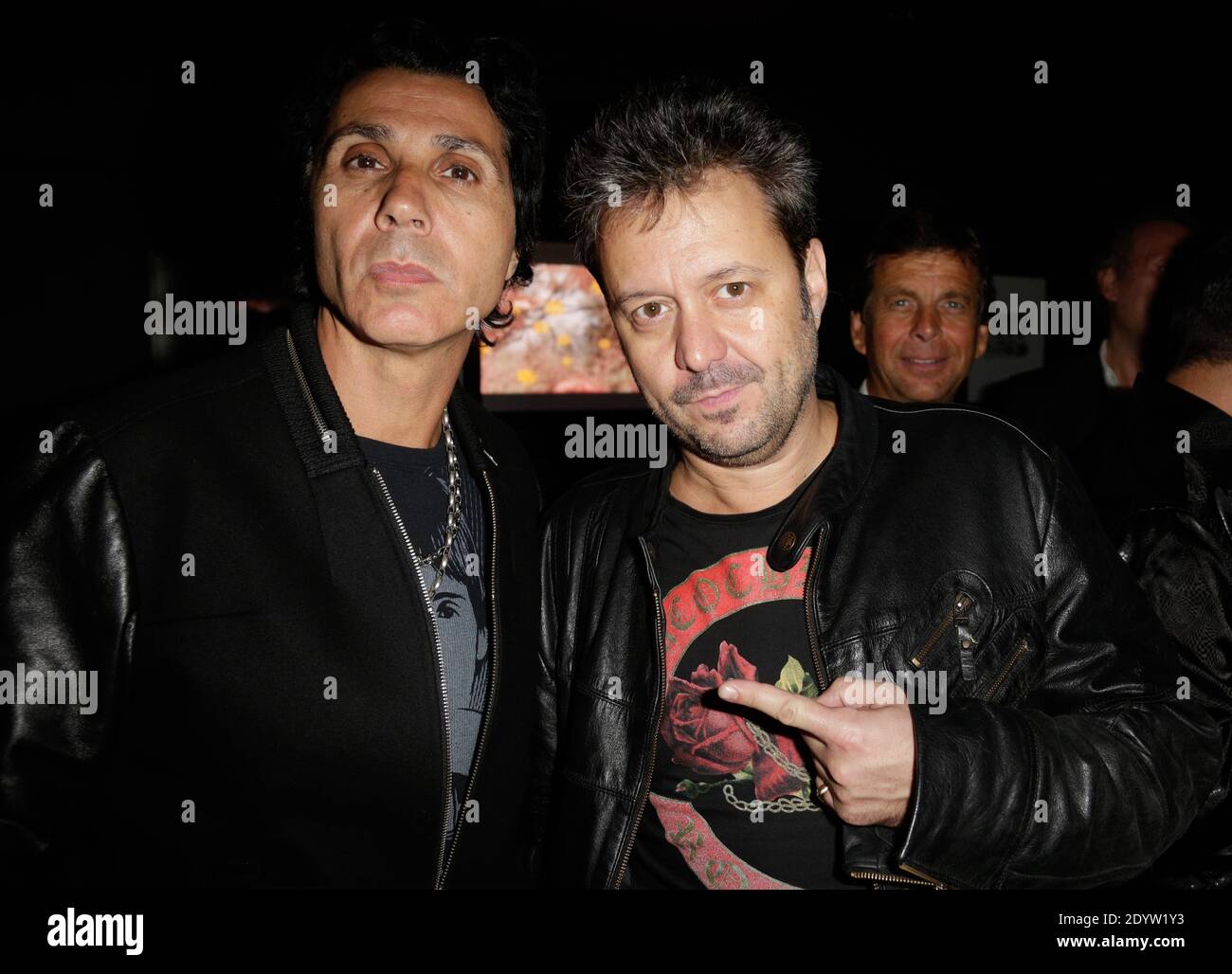 Jean-Luc Lahaye and Renaud Hantson attending the 12th anniversary party ...