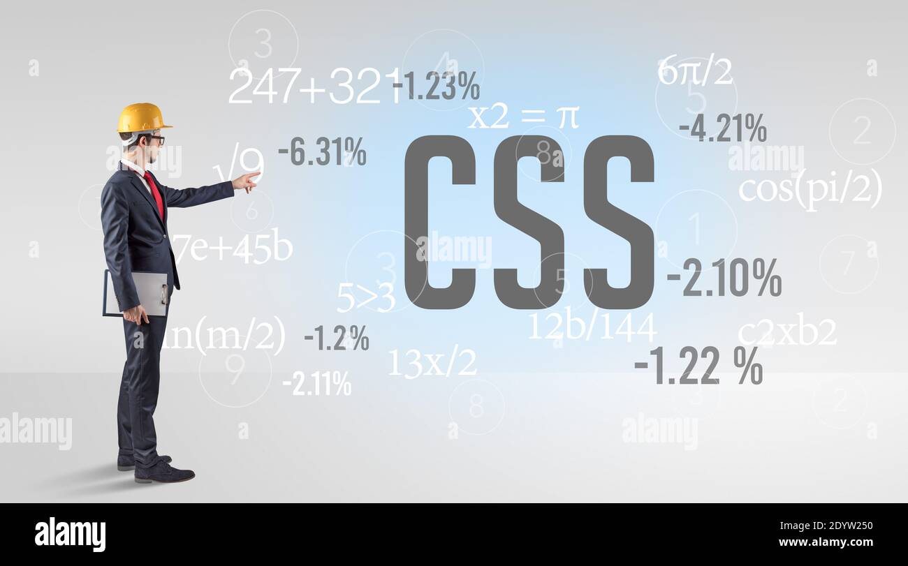 Technology Engineer in hard hat with CSS abbreviation Stock Photo - Alamy