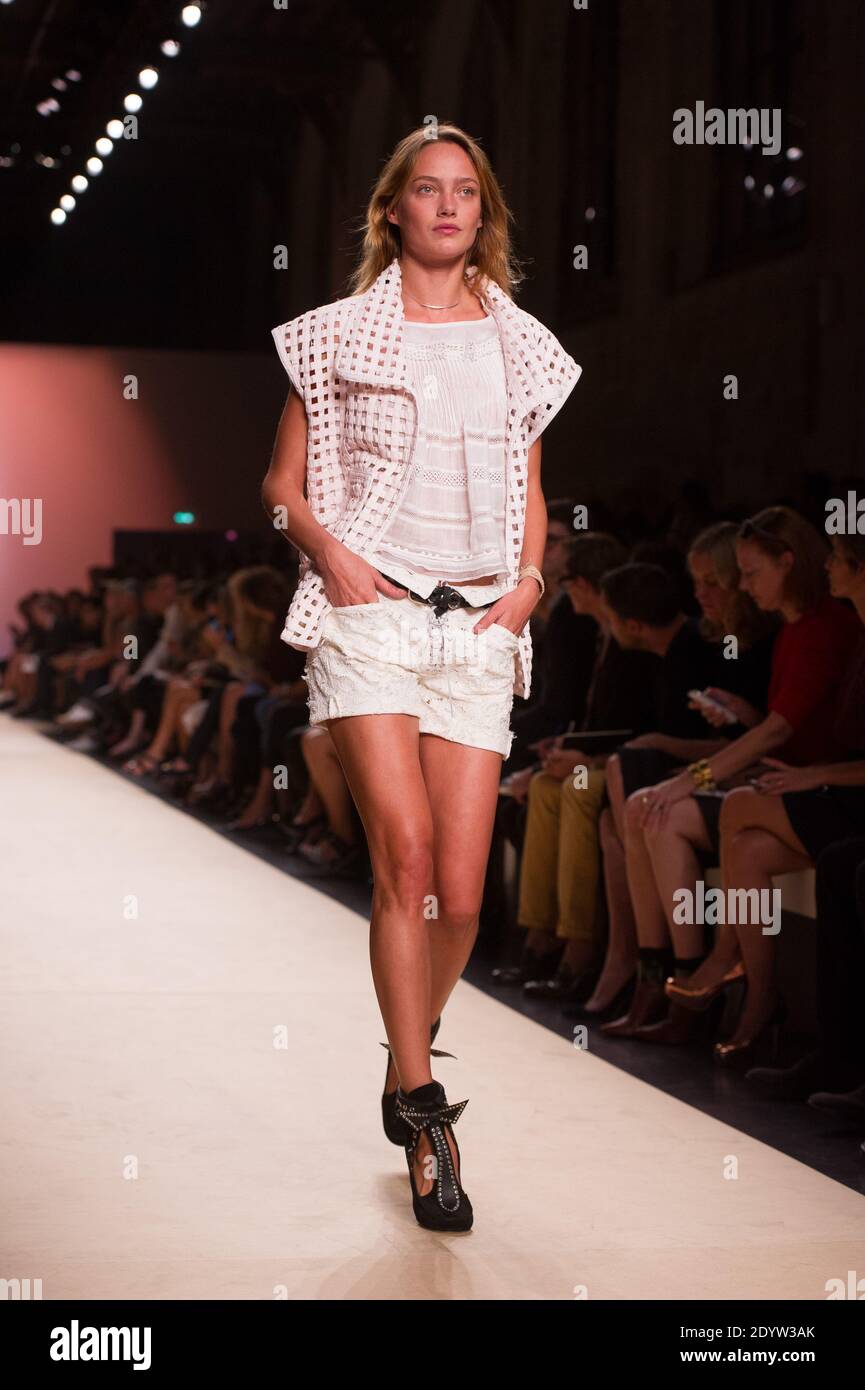 A model displays a creation by designer Isabel Marant for her Spring ...