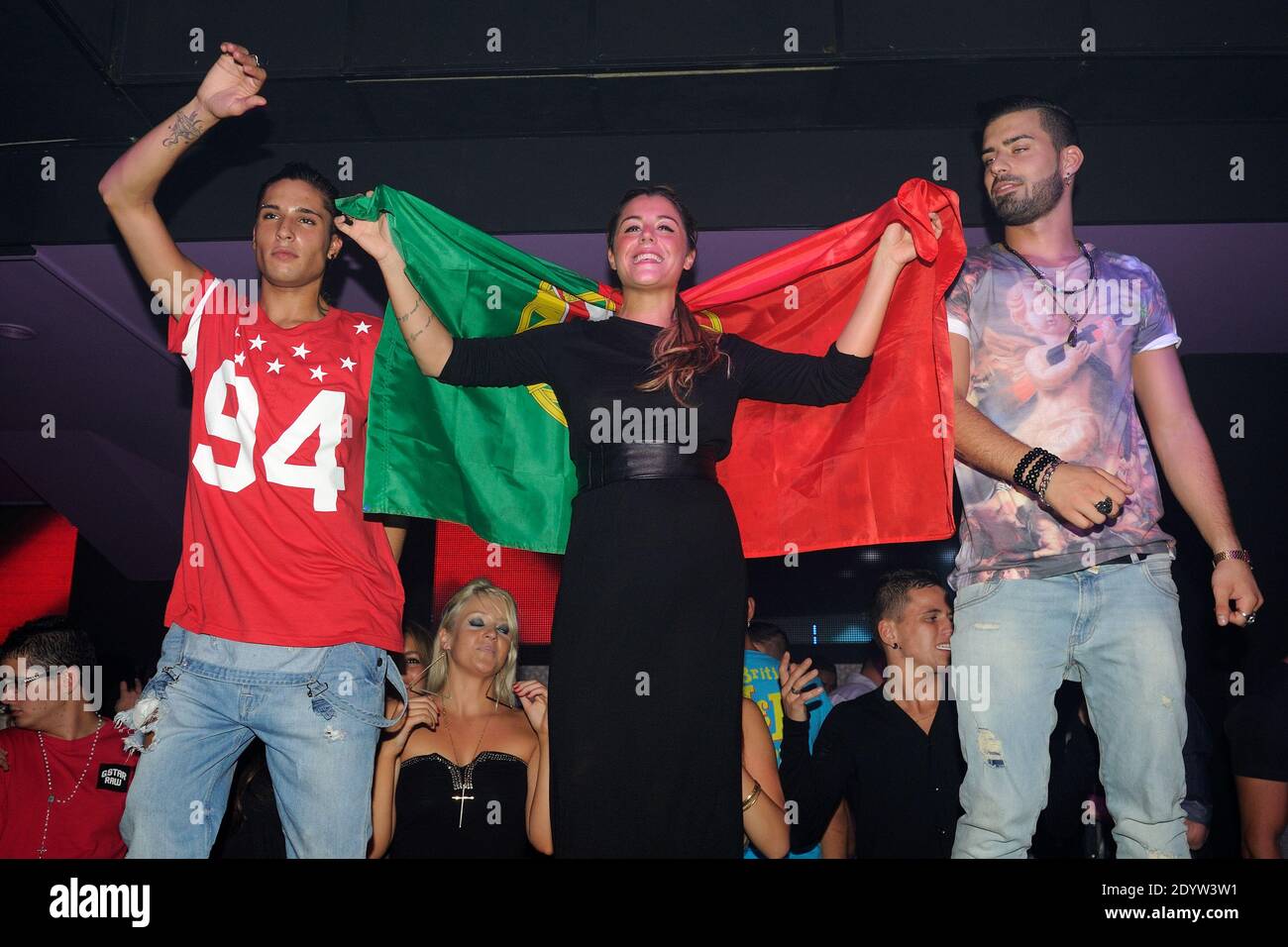 Vincent, Eddy, Anais attending the Secret Story 7 party held at the ...