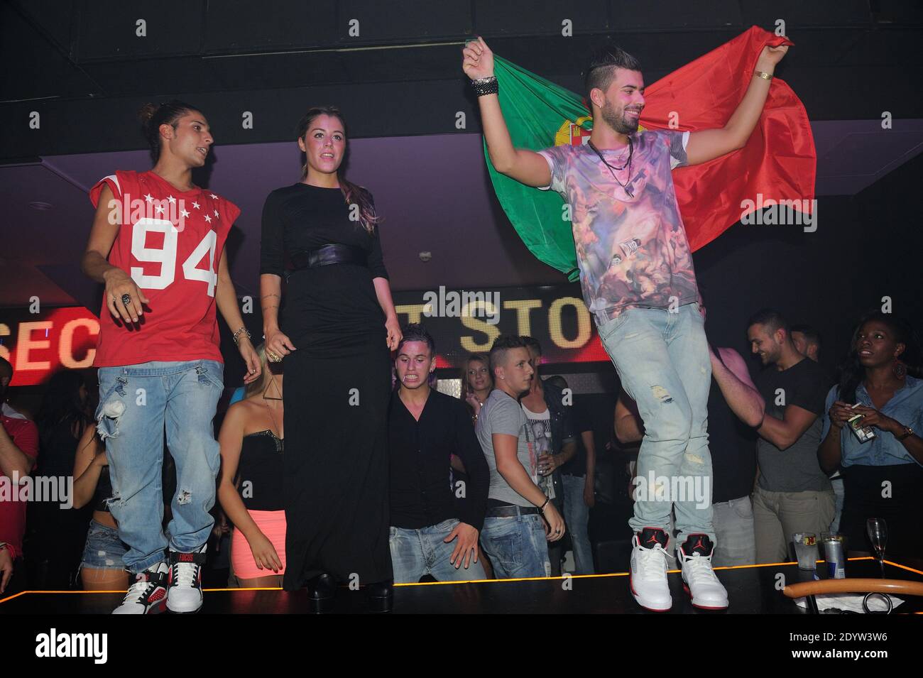 Vincent, Eddy, Anais attending the Secret Story 7 party held at the ...