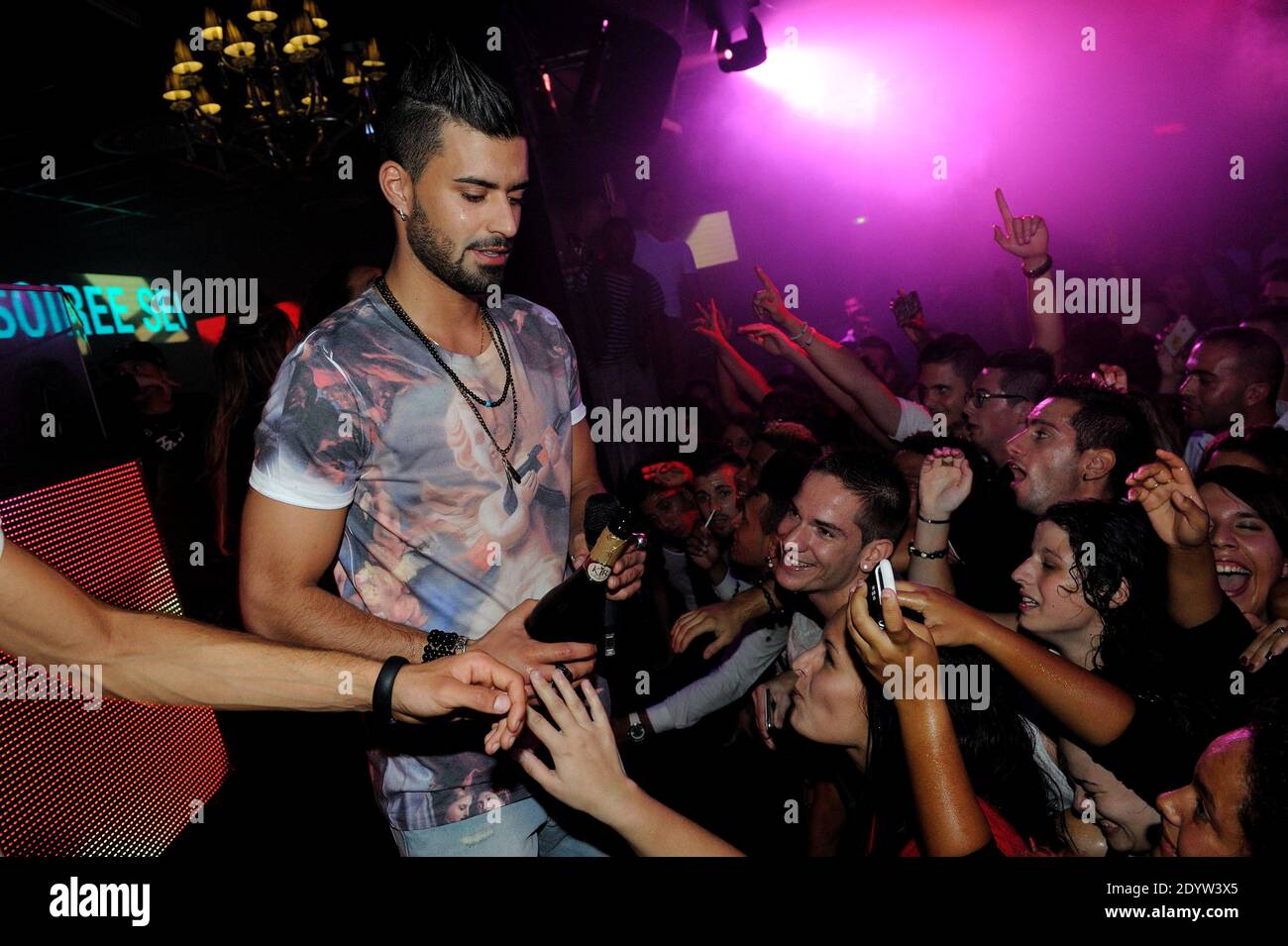 attending the Secret Story 7 party held at the Lokomia club in ...