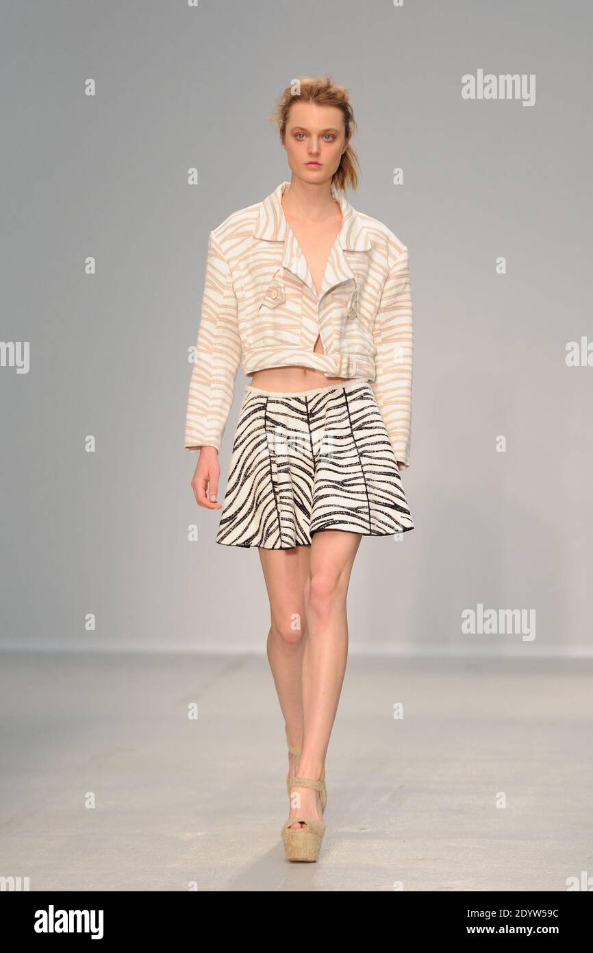 A model displays a creation by designer Veronique Leroy for her Spring ...