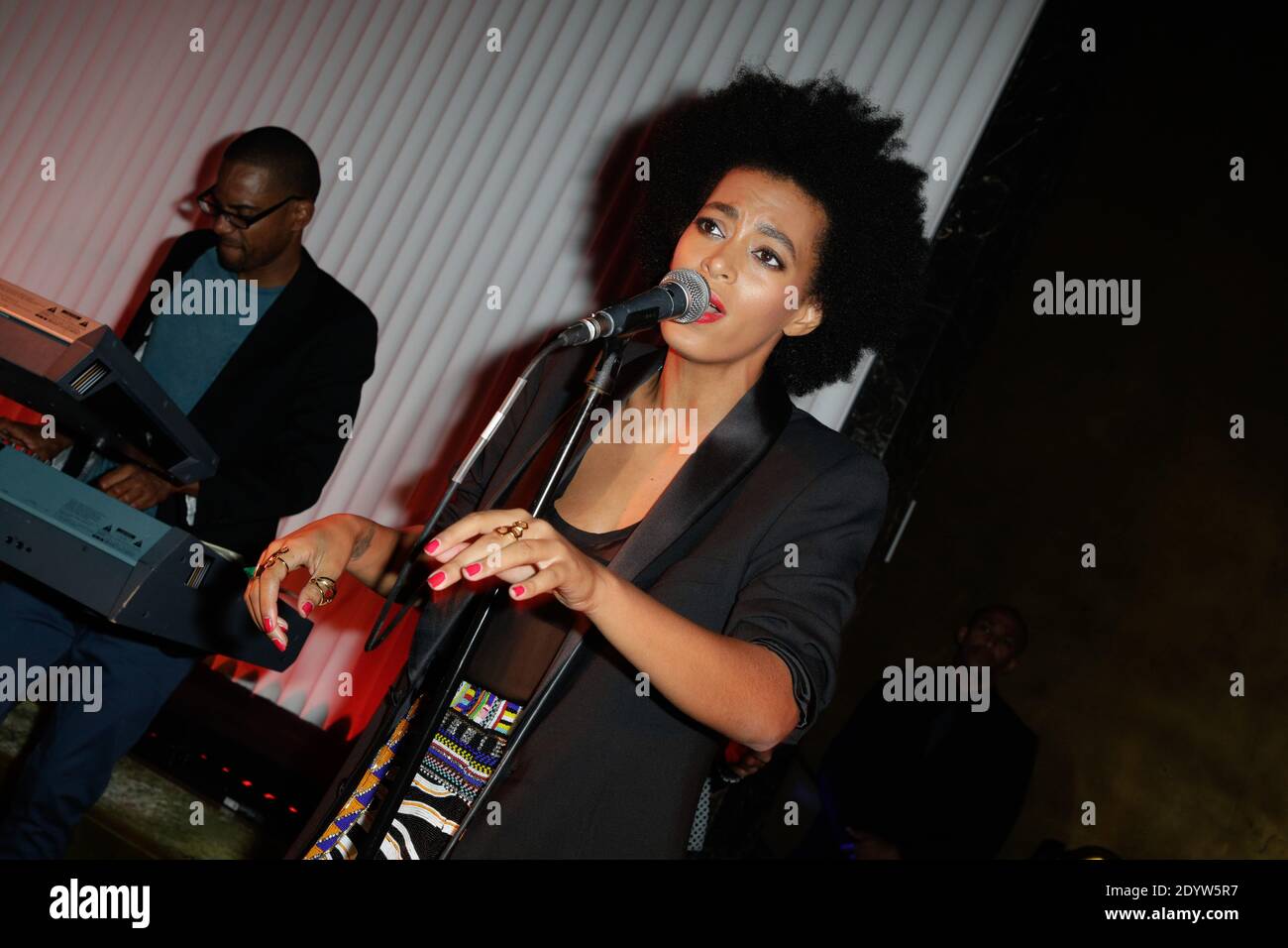 Solange Knowles performing at the Emilio Pucci party at Palais de Tokyo ...