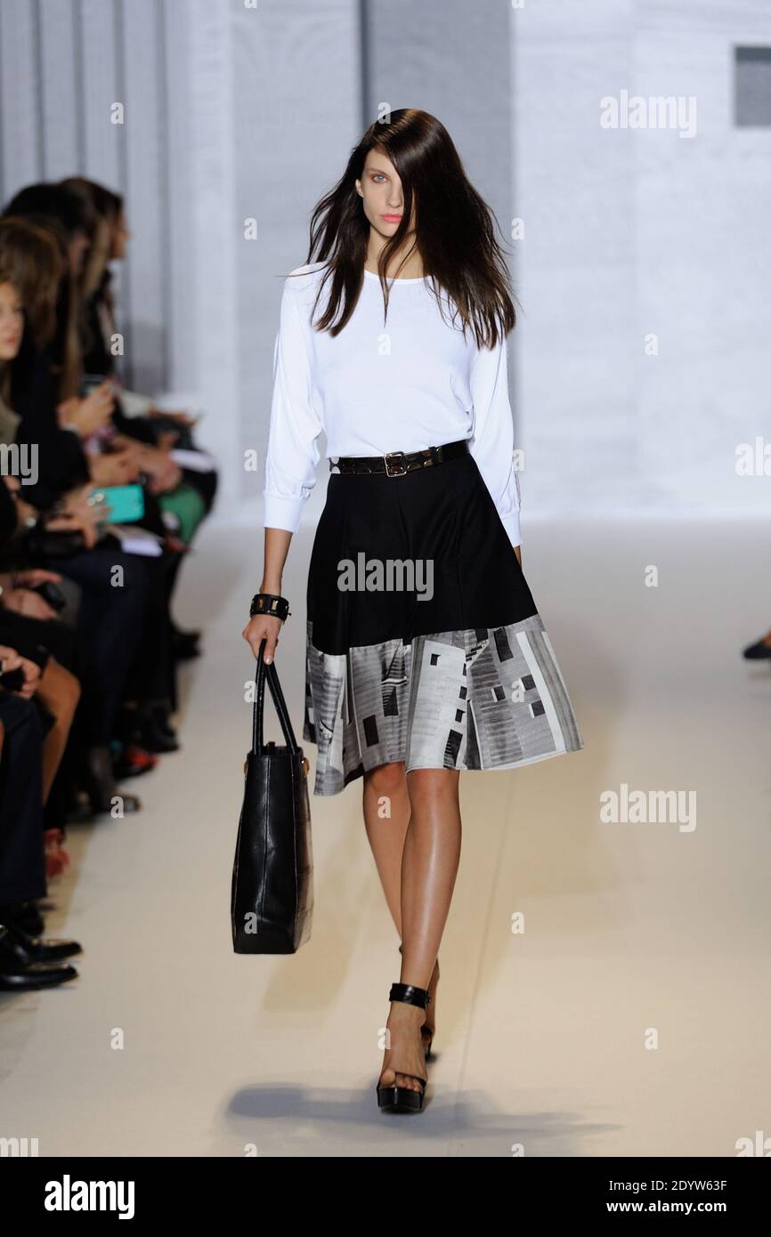 A model displays a creation by designer Andrew GN for his Spring-Summer ...