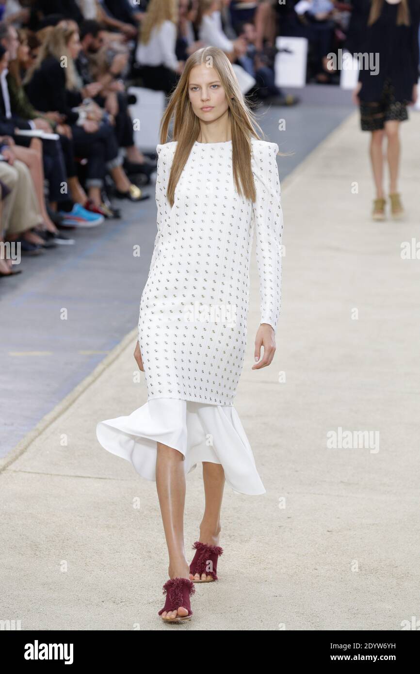 A model displays a creation by english designer Clare Waight Keller for ...