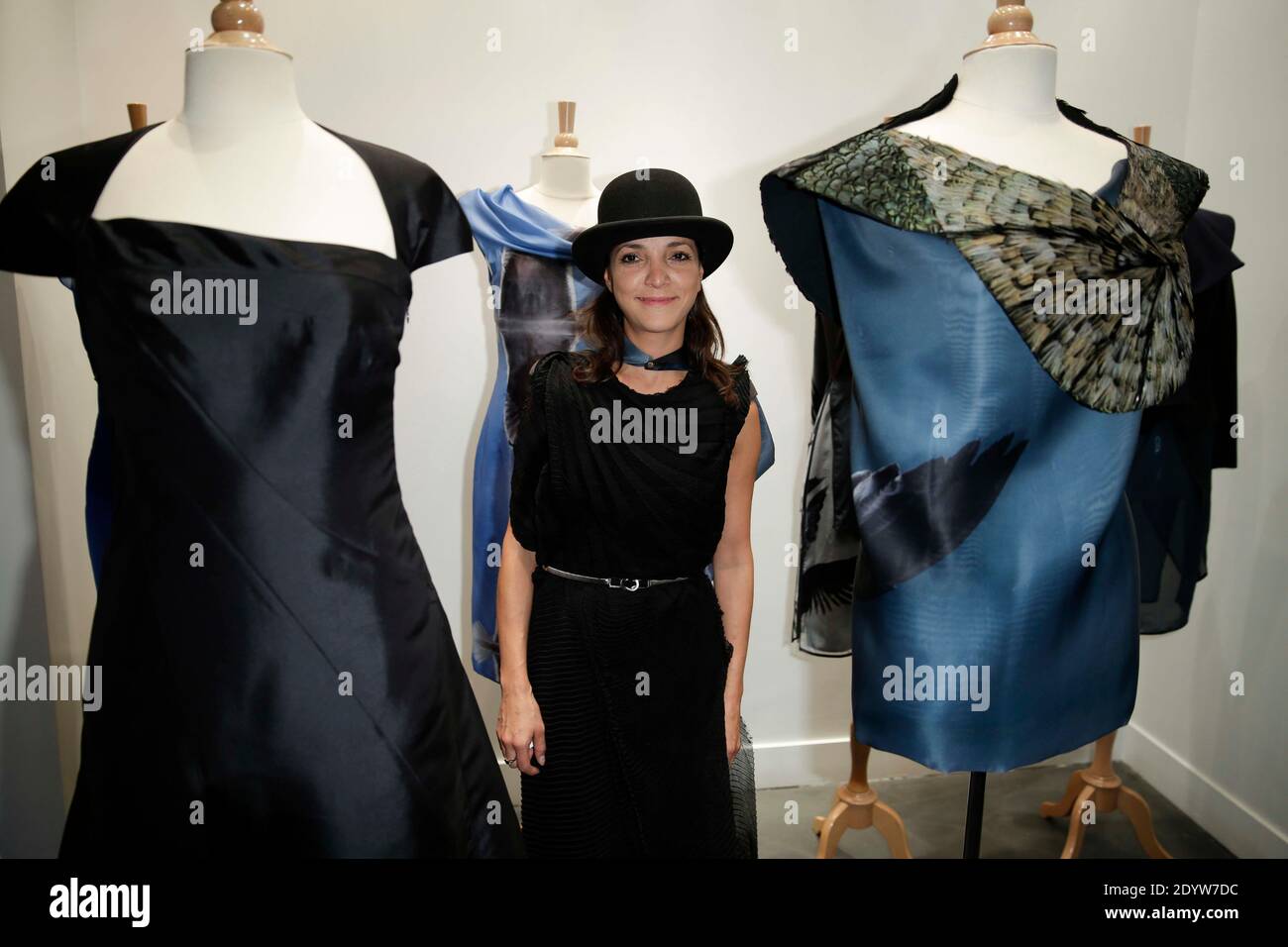 Designer Aline Ochoa posing at the presentation of her Spring-Summer ...