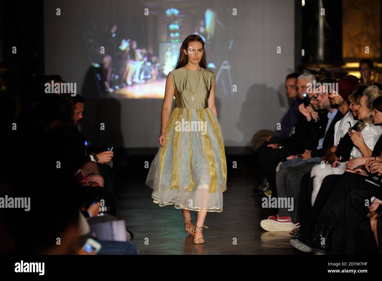 A model displays a creation by designer Jeff Garner for Dreamer's Cure ...
