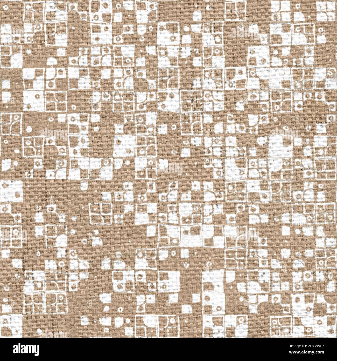 Seamless burlap with white paint pattern overlay Stock Photo - Alamy