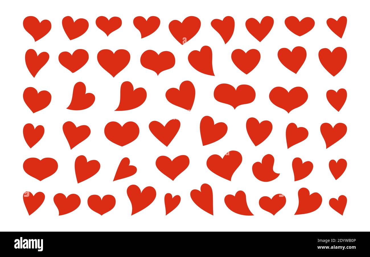 Heart shape set. Love red sign collection. Valentines day icon hearts ...