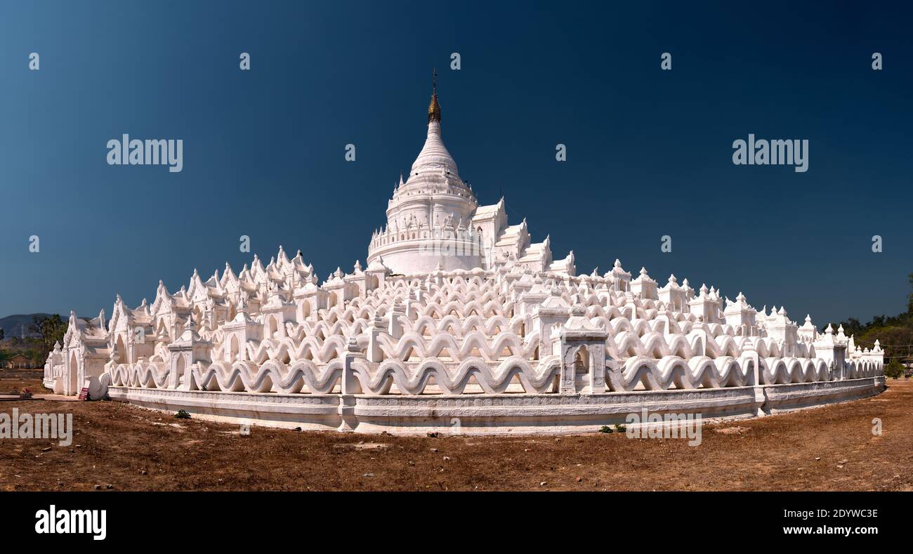 Huge Hsinbyume Pagoda is located in Mingun, near Mandalay. It was built ...