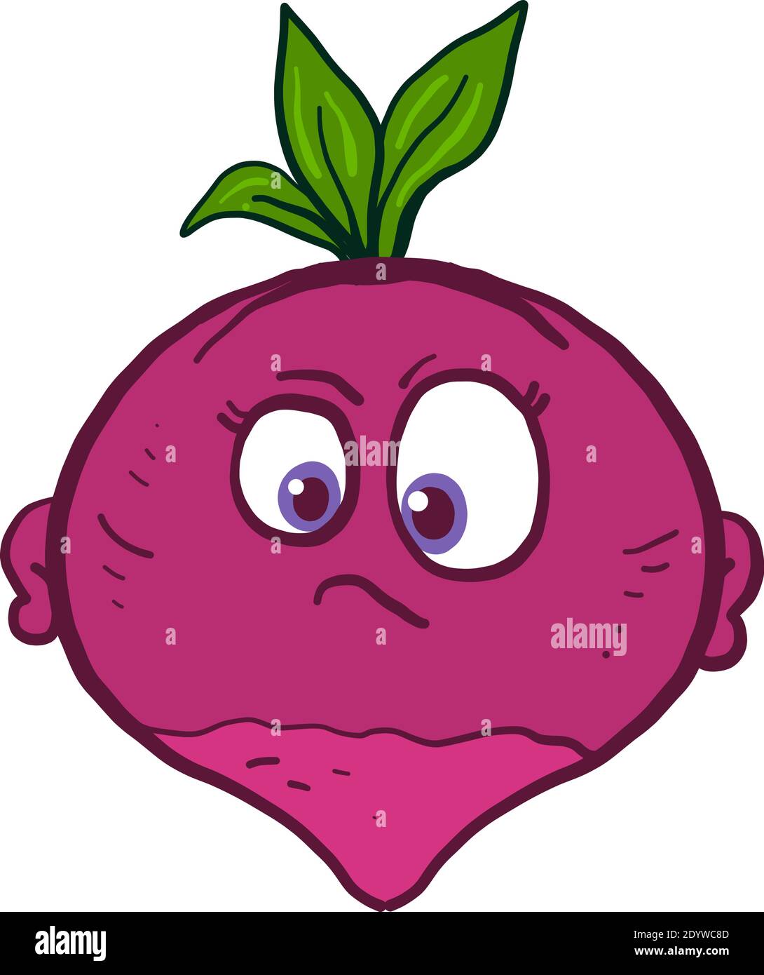 Angry radish, illustration, vector on a white background Stock Vector ...
