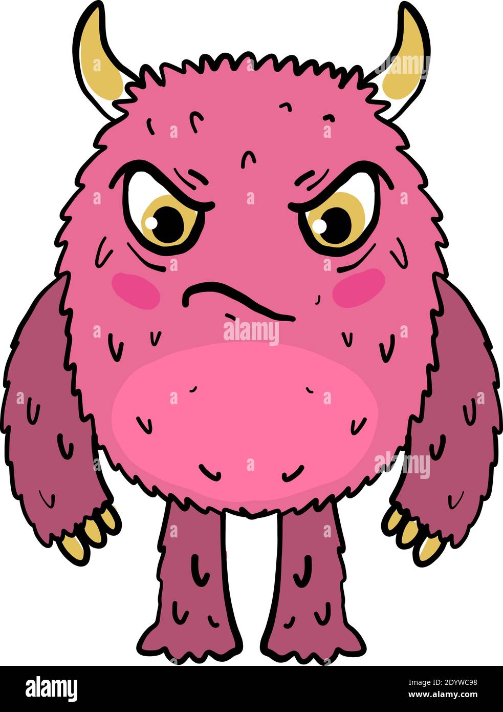 Pink monster, illustration, vector on a white background Stock Vector ...