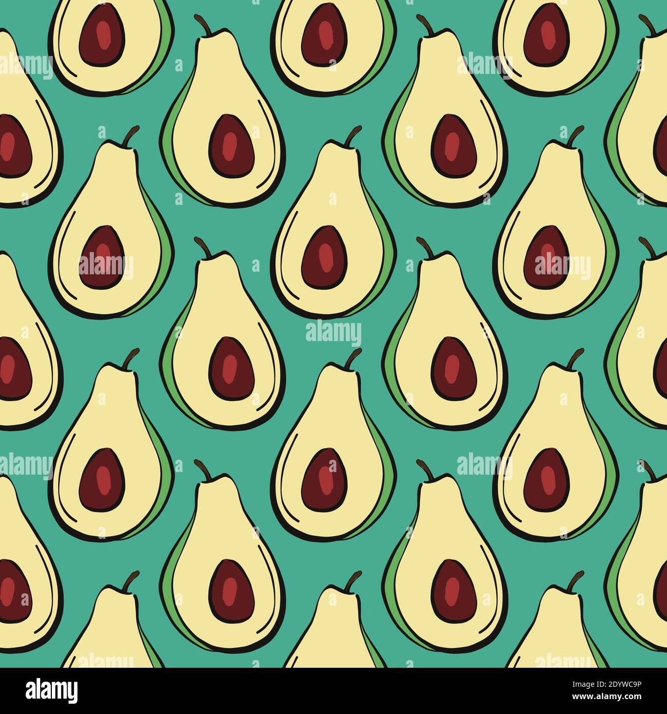 Avocado on green background Stock Vector Images - Alamy