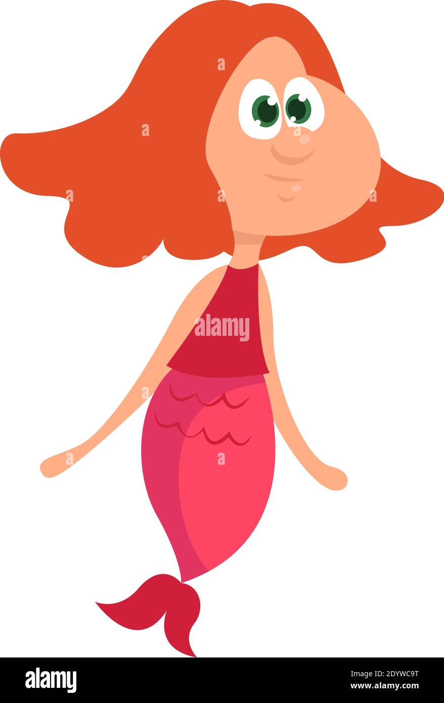 Baby mermaid, illustration, vector on a white background Stock Vector ...
