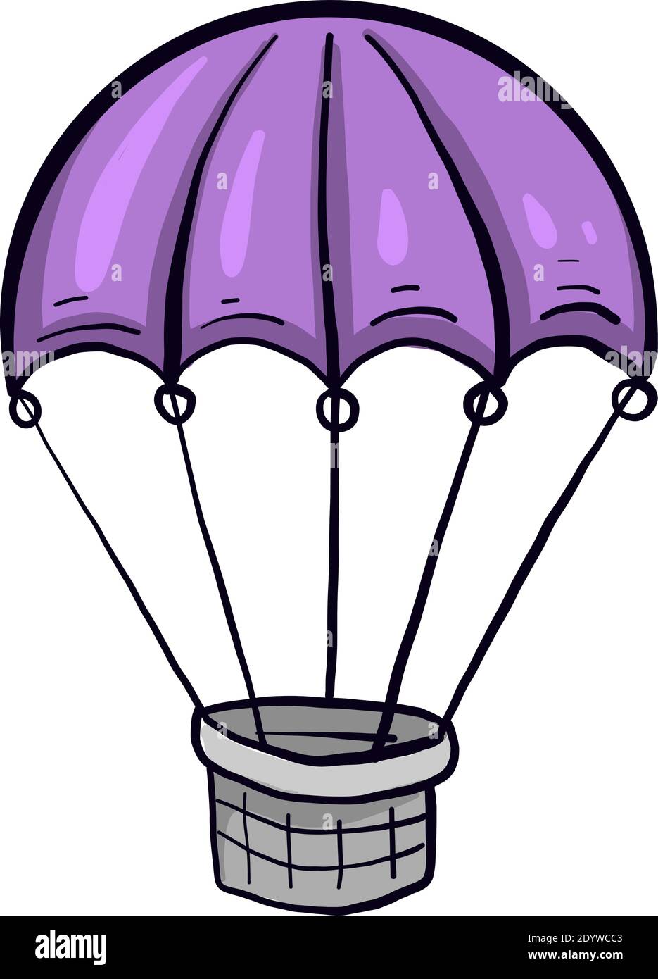Violet air balloon, illustration, vector on a white background Stock ...