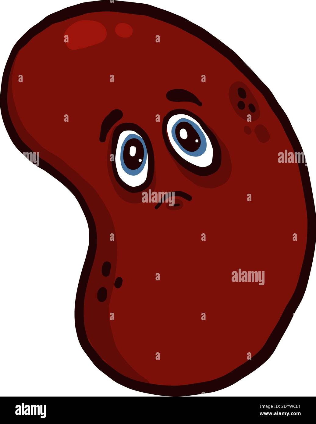 Sad bean, illustration, vector on a white background Stock Vector Image ...