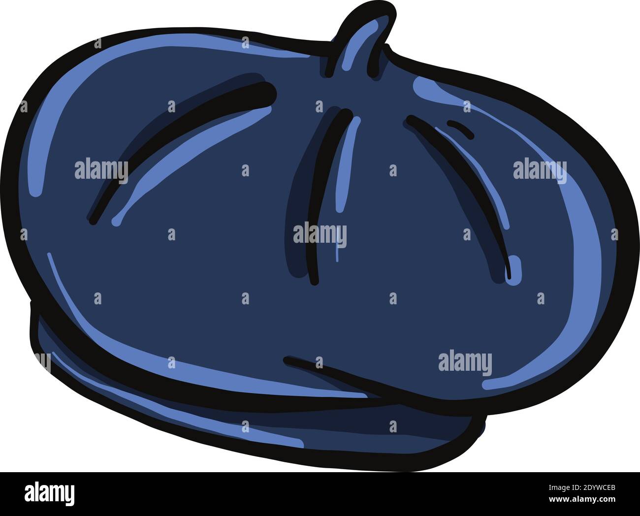 Blue beret, illustration, vector on a white background Stock Vector ...