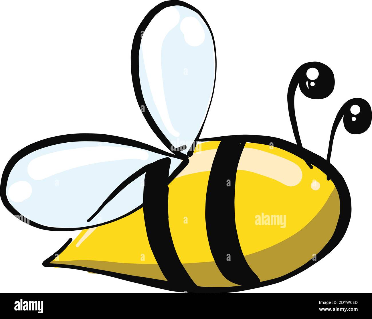 Little yellow bee, illustration, vector on a white background Stock ...