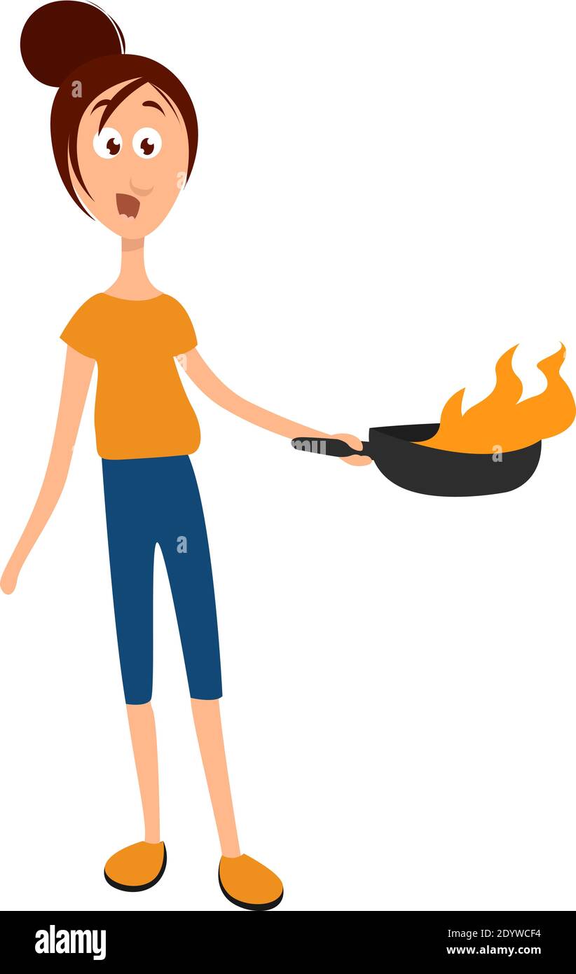 Bad cook, illustration, vector on a white background Stock Vector Image ...