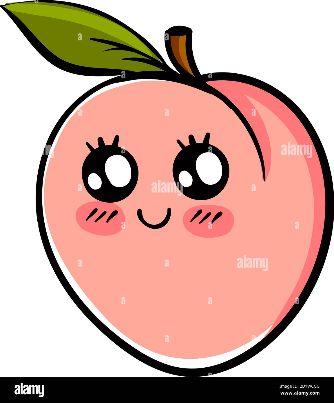 Cute apricot, illustration, vector on a white background Stock Vector ...