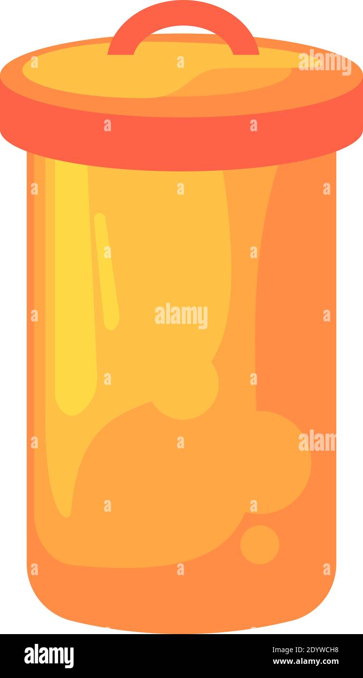Yellow trash bin, illustration, vector on a white background Stock ...