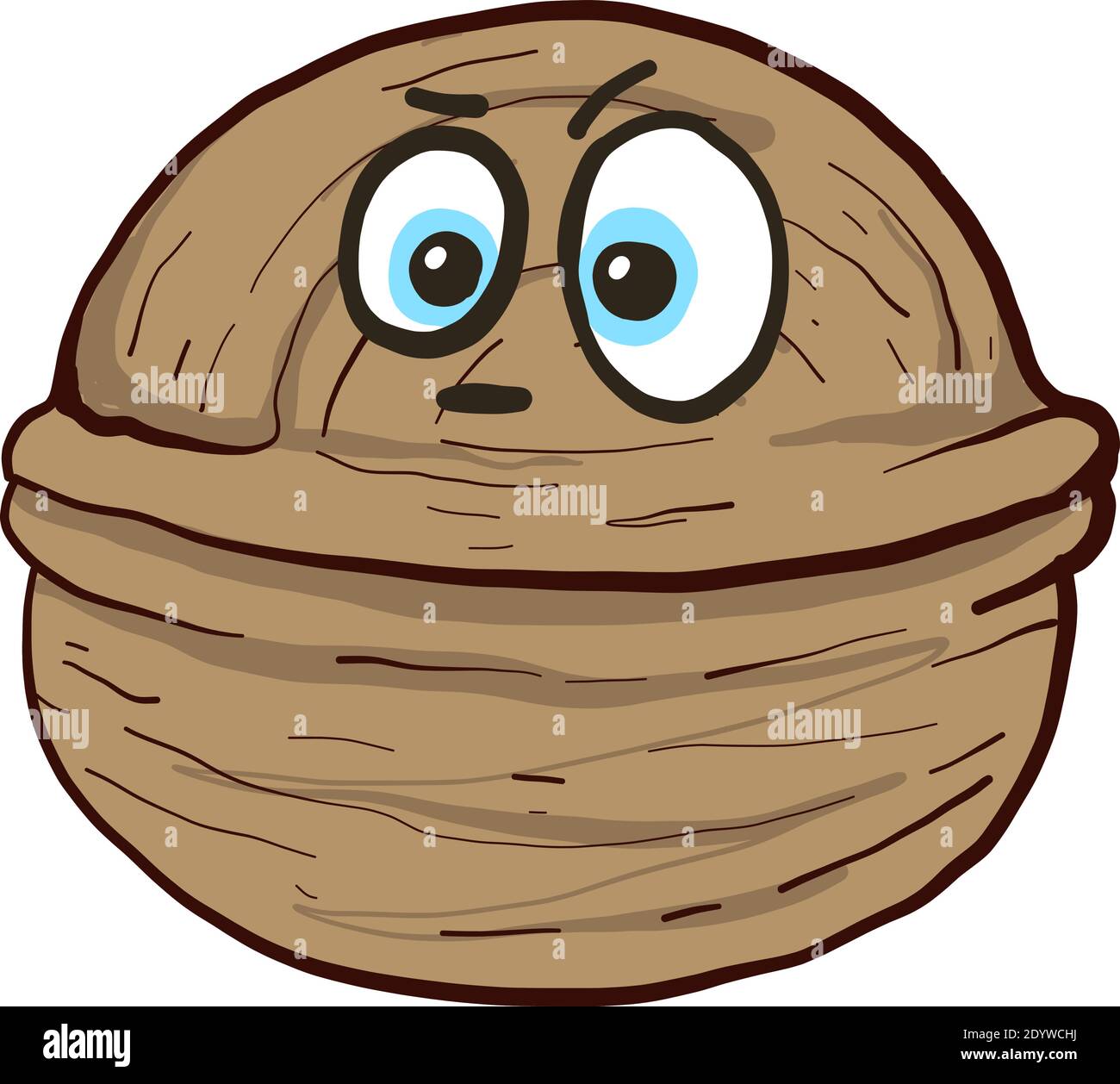 Angry walnut, illustration, vector on a white background Stock Vector ...