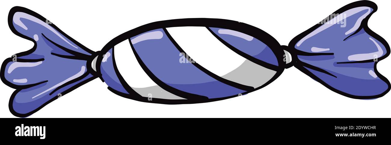 Blue wrapped candy, illustration, vector on a white background Stock ...