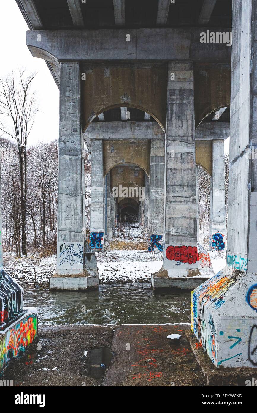 Looking under a bridge Stock Photo - Alamy