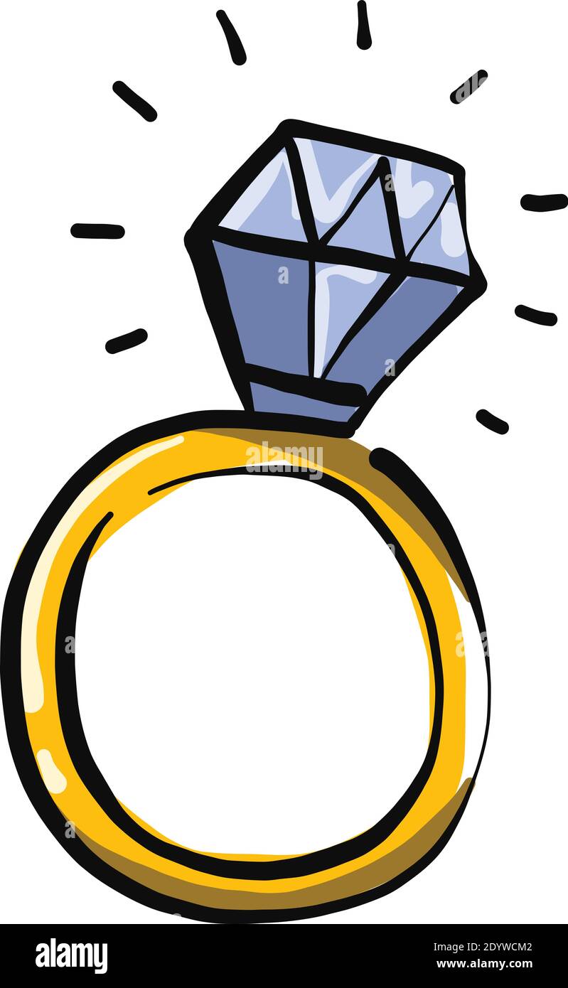 Diamond ring, illustration, vector on a white background Stock Vector ...