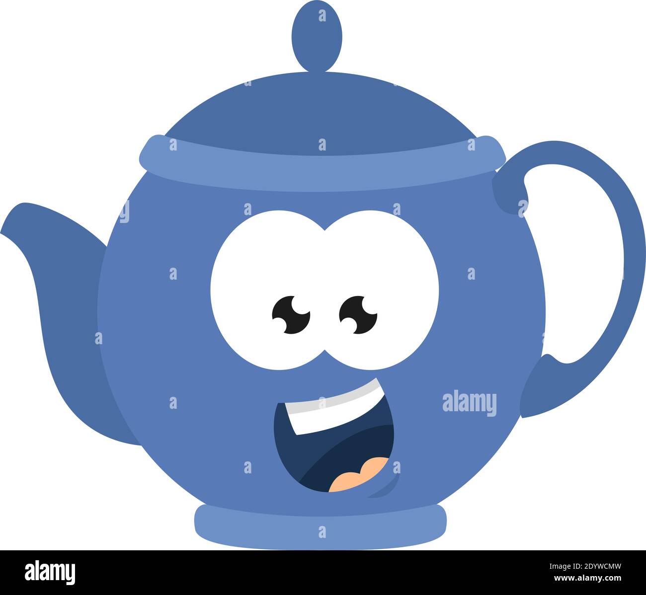 Blue teapot, illustration, vector on a white background Stock Vector ...