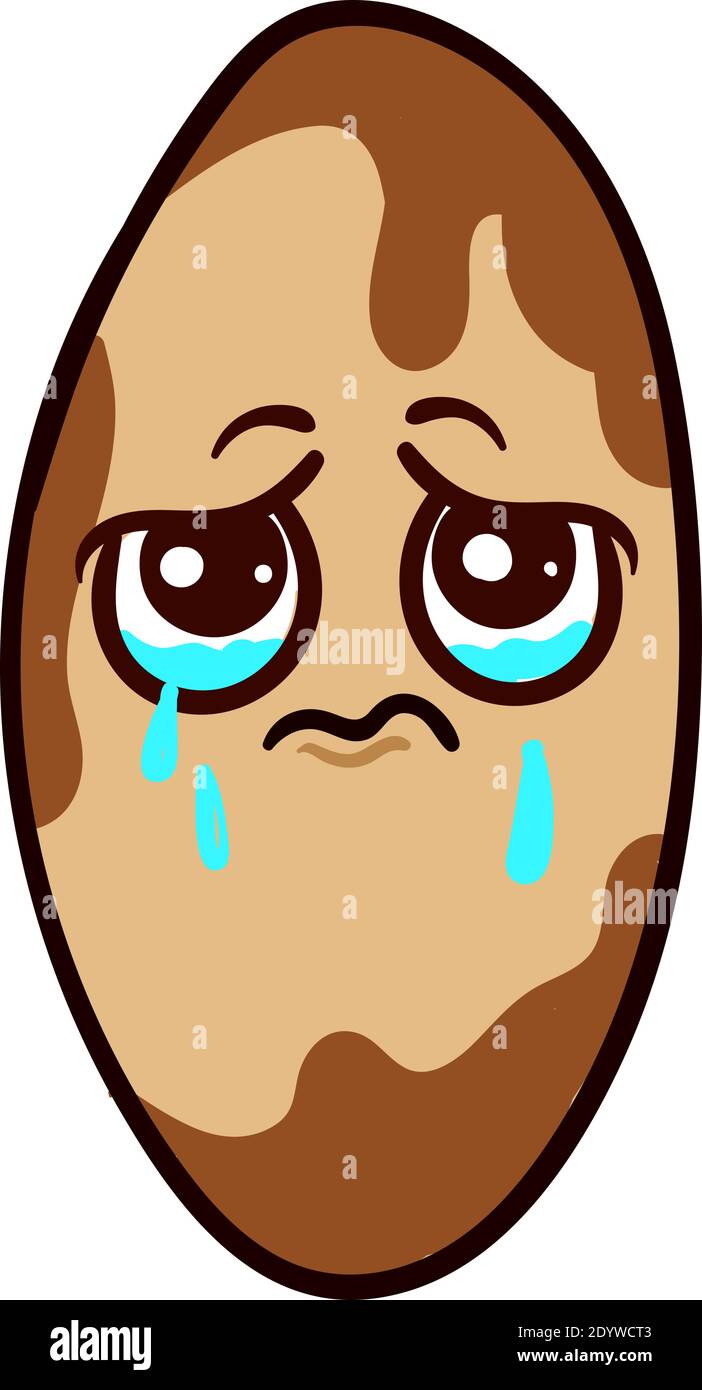 Sad nut, illustration, vector on a white background Stock Vector Image ...