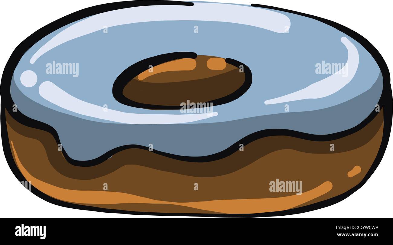 Blue donut, illustration, vector on a white background Stock Vector ...