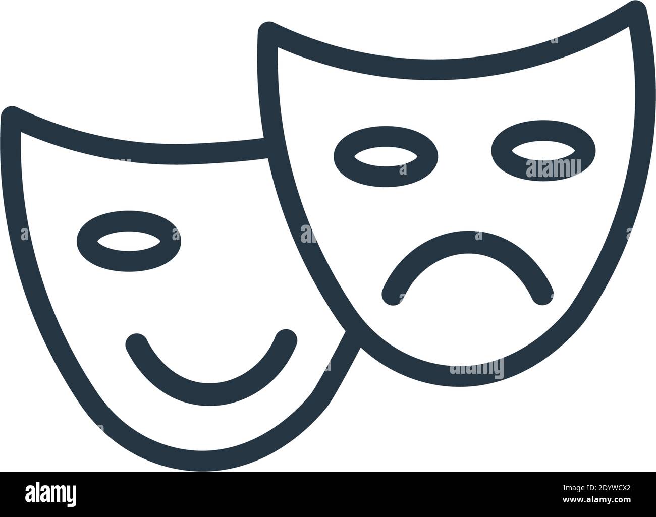 Acting outline vector icon. Thin line black acting icon, flat vector ...